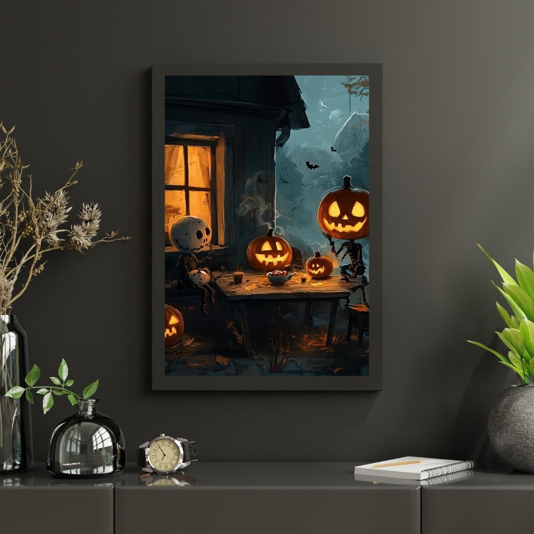 Halloween Creepy Scary Evening Poster, Spooky Wall Art, Digital ...