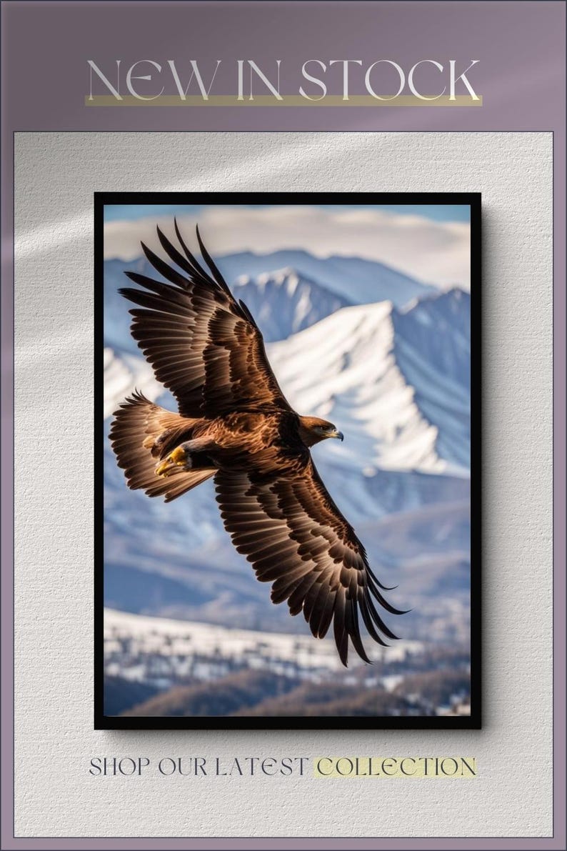 Soaring Eagle, Wall Art Posters, Cafe Wall Decor, Home Wall Art ...