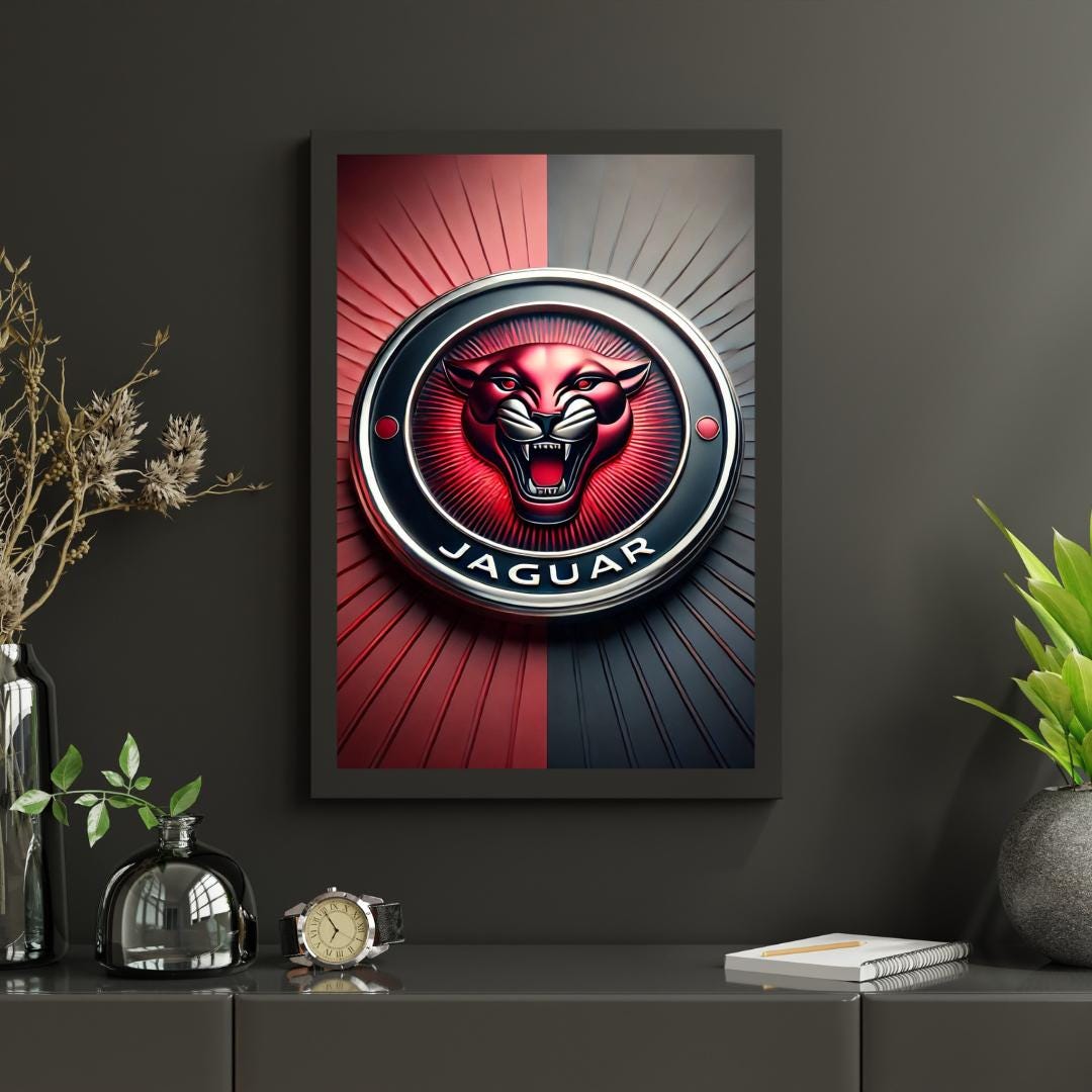 Re-imagined Jaguar Badge Poster Print, Digital Download, Luxury Car ...