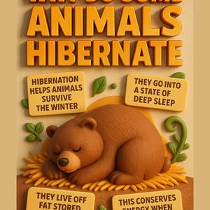 3D Kids Educational Poster | Why Do Some Animals Hibernate? | Wall Art ...
