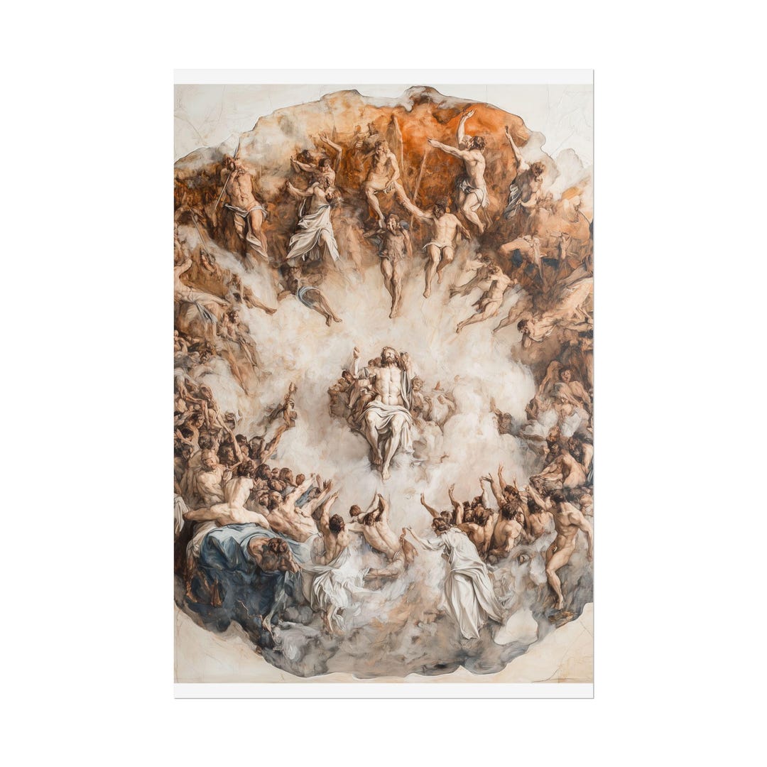 Rolled Posters, Re-imagined Michelangelo's the Last Judgment Art Print ...