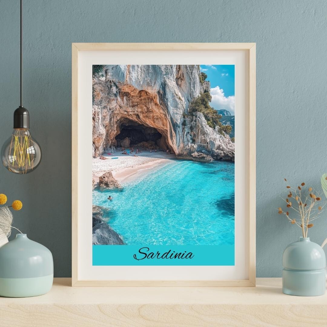 Sardinia, Wall Art Posters, Cafe Wall Decor, Home Wall Art, Digital ...