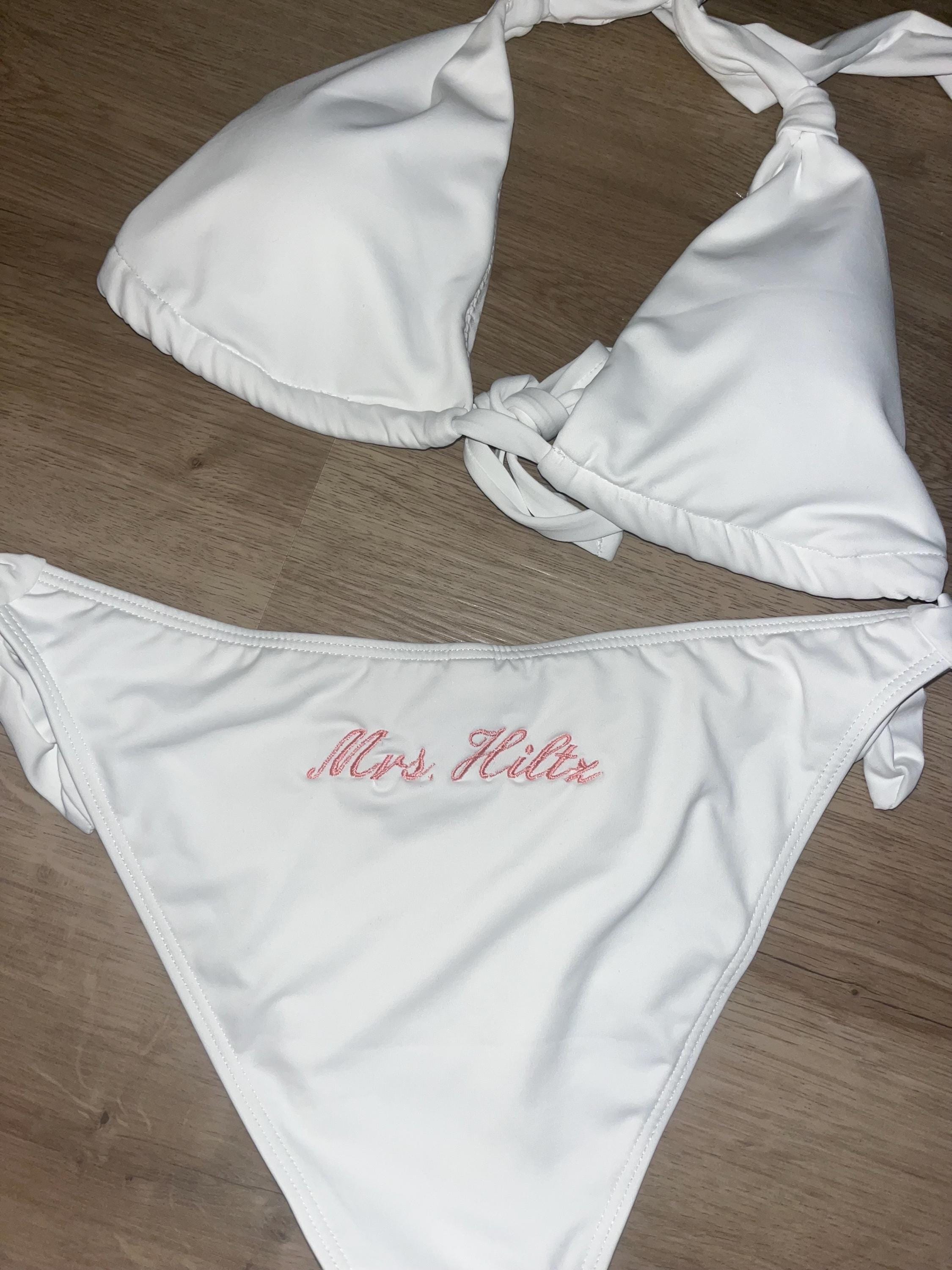 Custom Embroidered Bikini: Bride Bathing Suit - Etsy