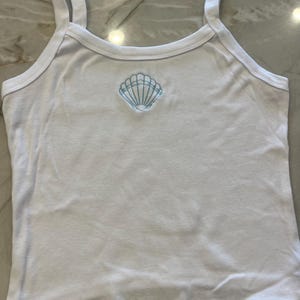 Sea Shell Embroidered Tank Top, Cute Tanks - Etsy