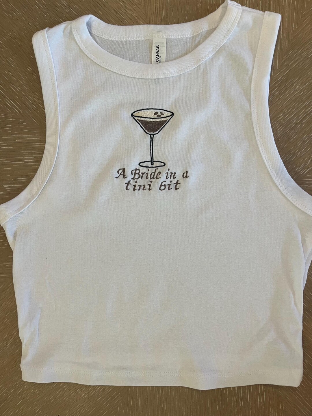 Embroidered Martini Tank Top, Bride Gift, Tini Time - Etsy