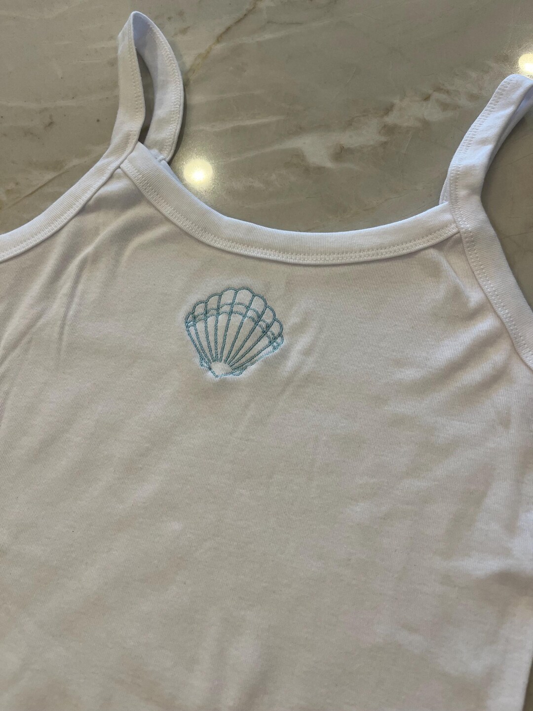 Sea Shell Embroidered Tank Top, Cute Tanks - Etsy
