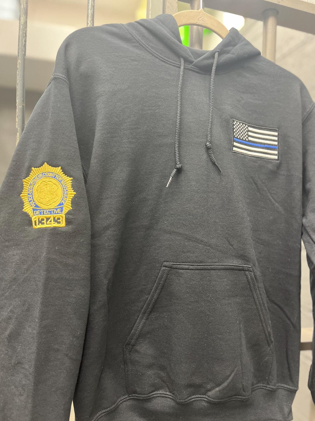 Custom Embroidered Police Hoodie, Support the Blue - Etsy