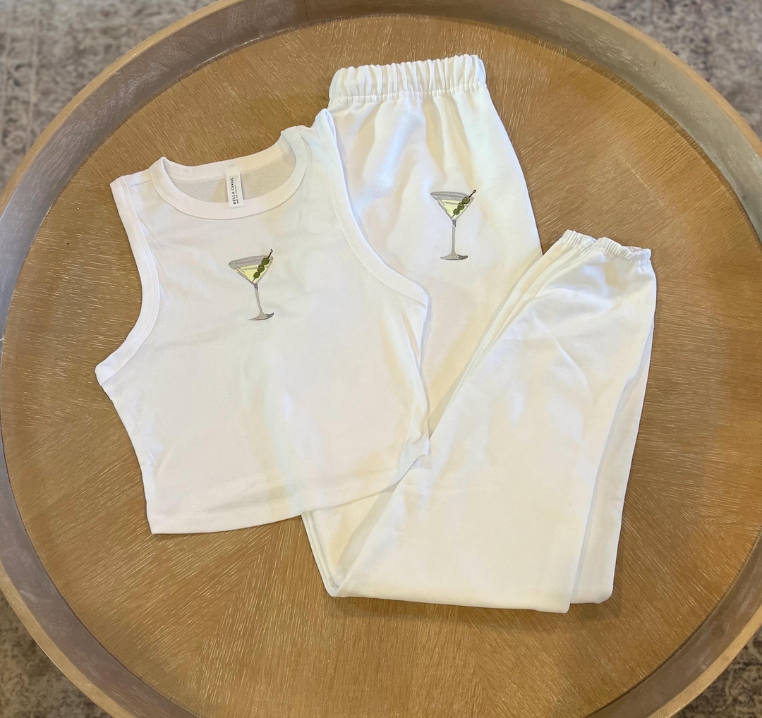 Embroidered Dirty Martini Tank Top and Sweatpants Set - Etsy