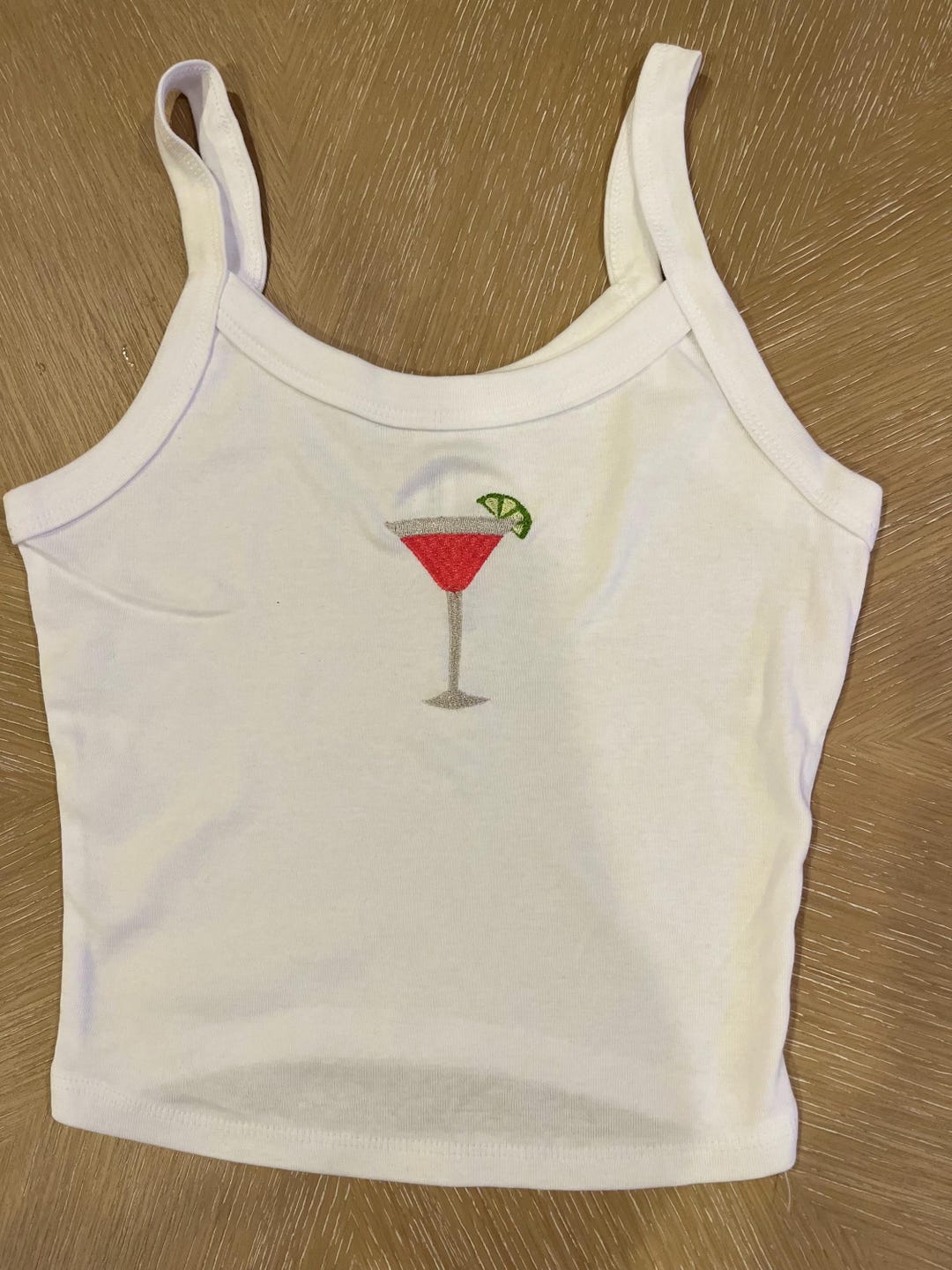 Cosmo Embroidered Tank Top, Cocktail Tanks, Martini Lovers - Etsy