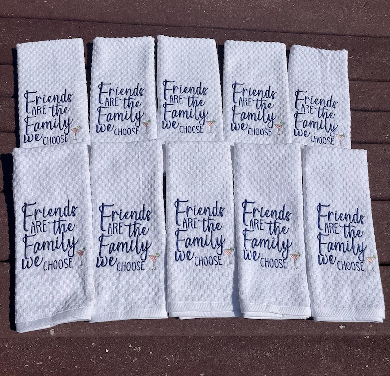 Friends Are the Family We Choose Embroidered Hand Towels - Etsy