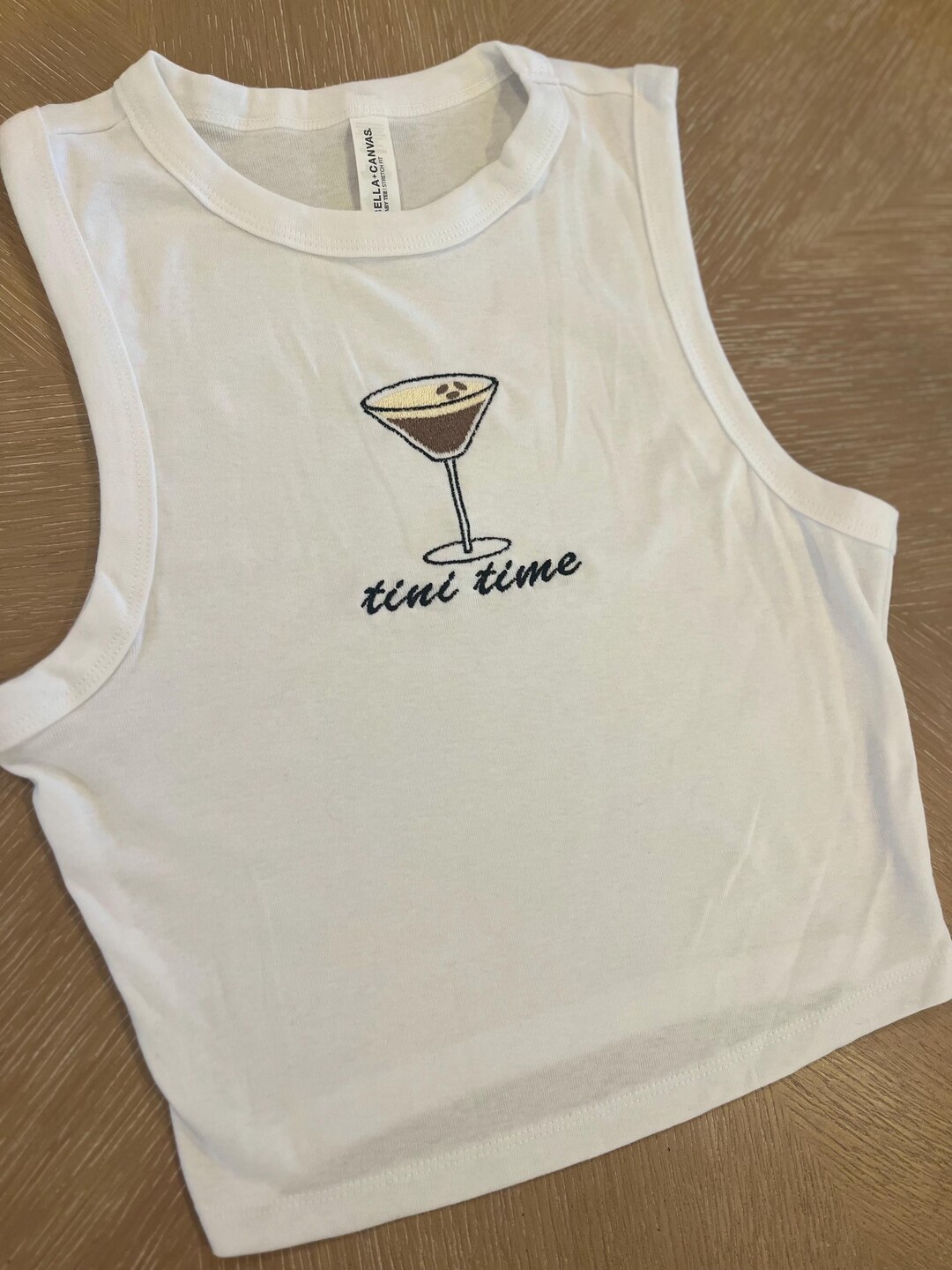 Tini Time Embroidered Tank Top, Espresso Martini Lovers, Martini Glass ...