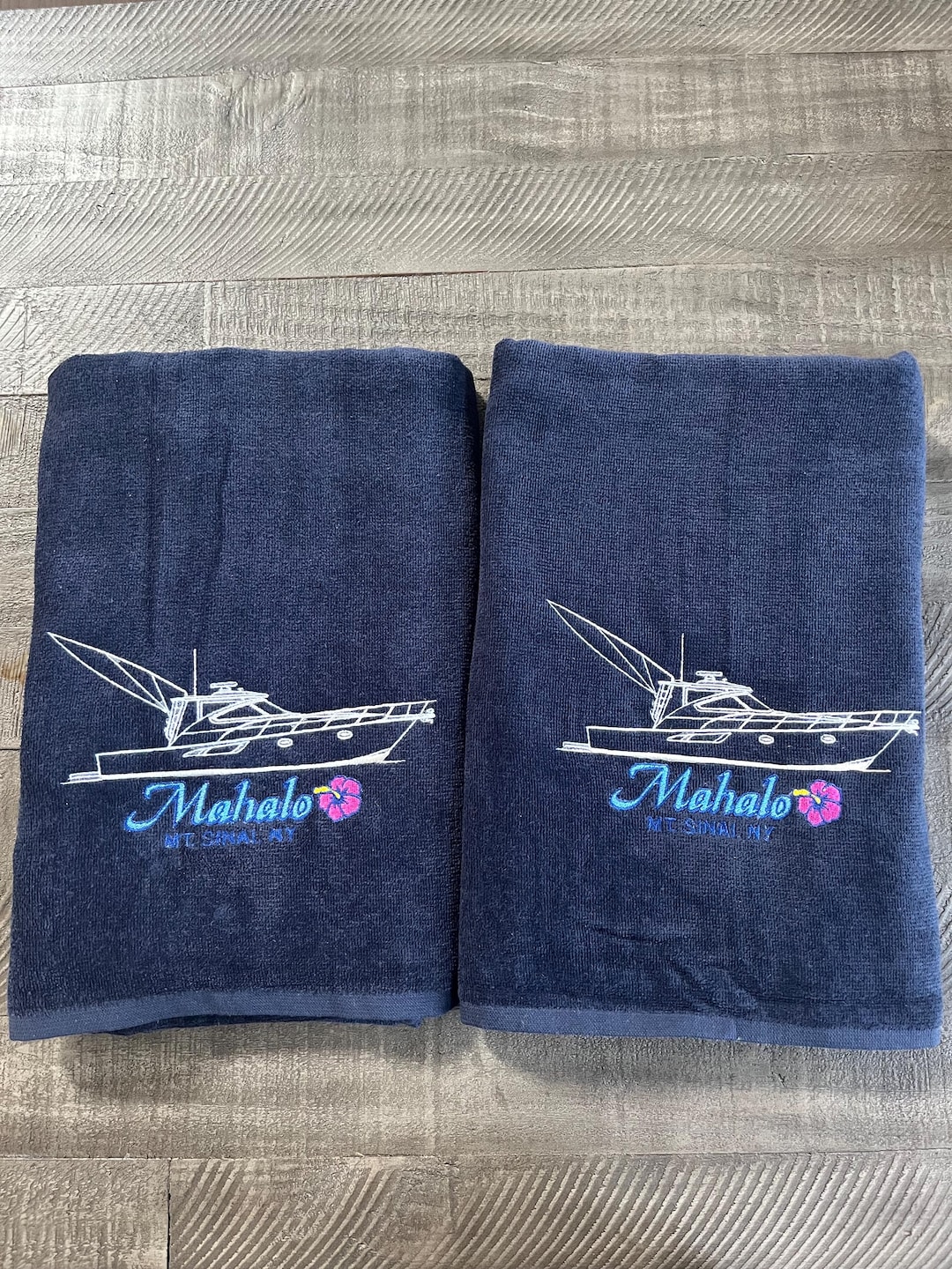 Custom Boat Embroidered Towels, 2 Pack Custom Towel - Etsy