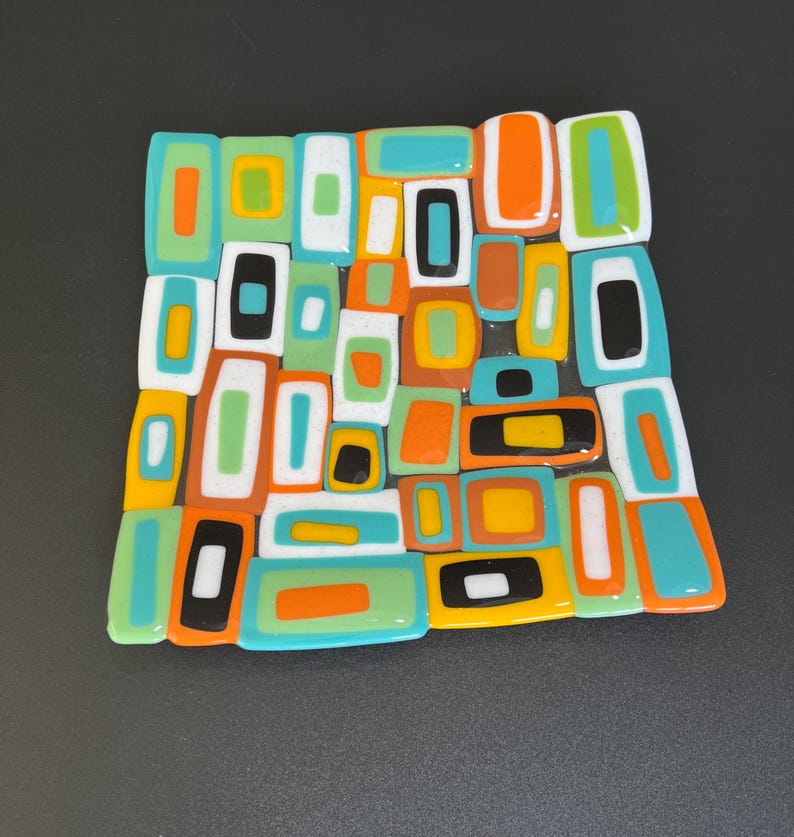 SQUARE GLASS PLATE - Etsy