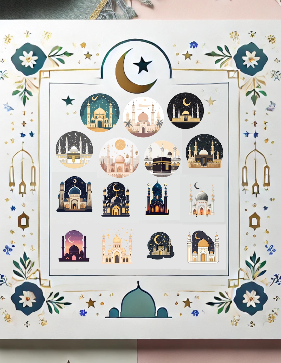 15-pack Islamic Mosque Stickers | Stunning Ramadan Kareem Designs ...