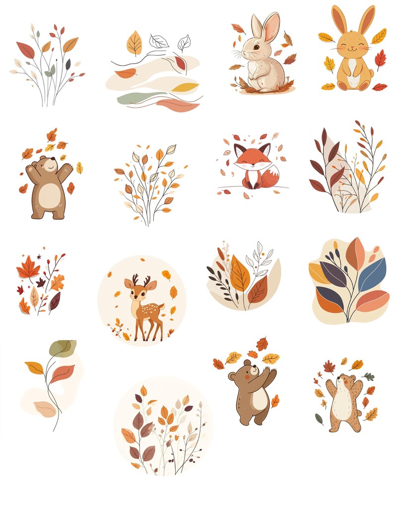 16-pack Autumn Leaves Falling Stickers Cute & Festive Fall Stickers ...