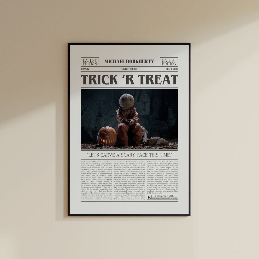 Trick 'r Treat Poster Michael Dougherty , Retro Newspaper Movie Poster ...