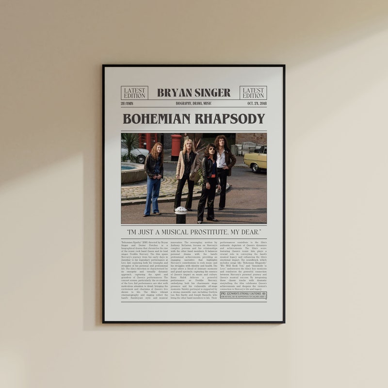 Bohemian Rhapsody Poster - Etsy