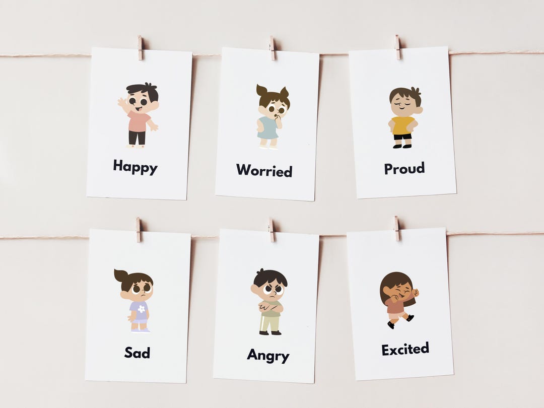 Feelings & Emotions Flashcards | Printable Learning Materials - Etsy