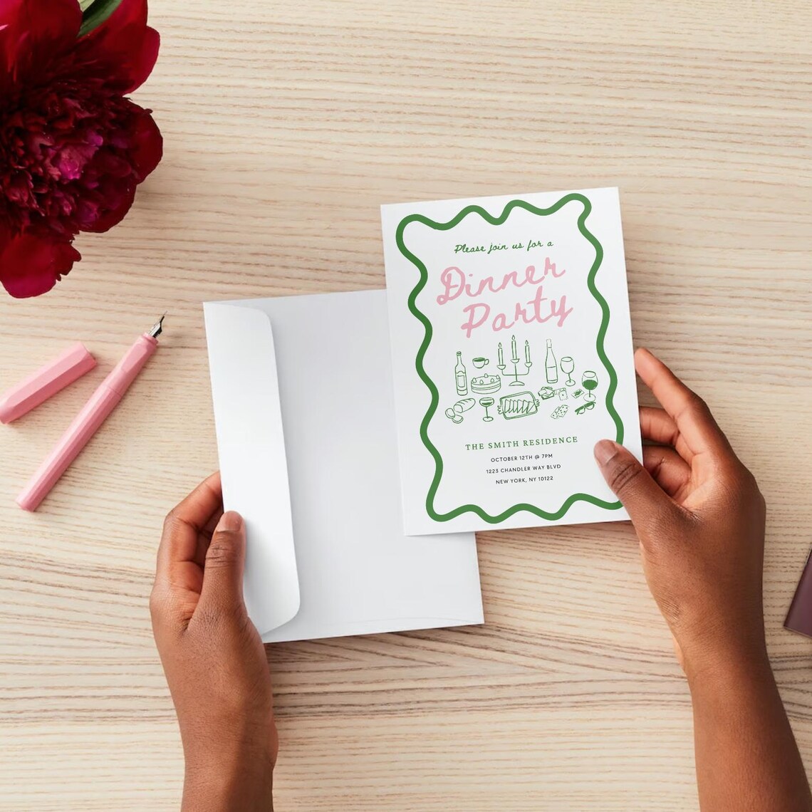 Dinner Party Invitation, Birthday Dinner Invite, Rehearsal Dinner ...