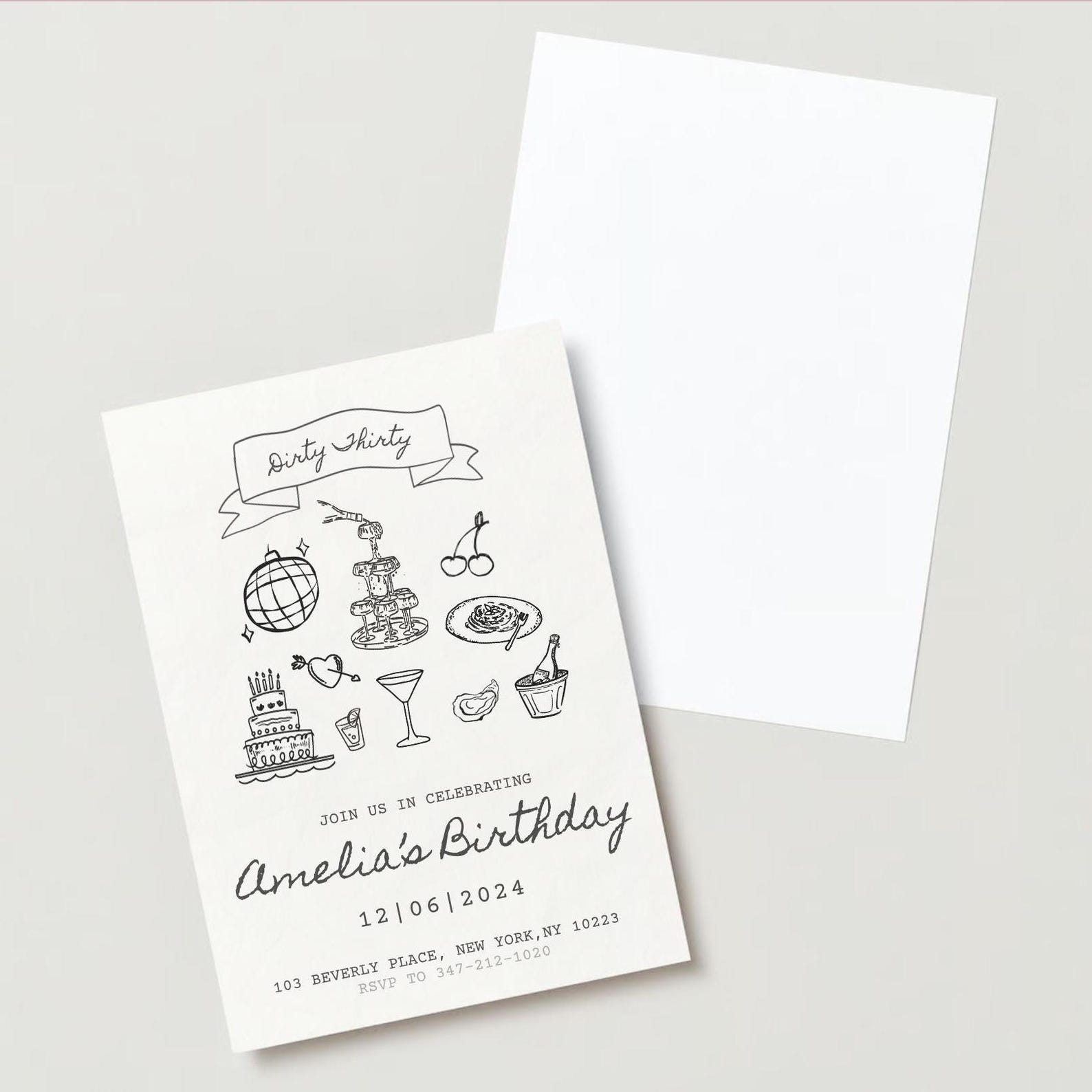 Dirty Thirty, Editable Birthday Invite, Adult Invitation, Trendy Invite ...