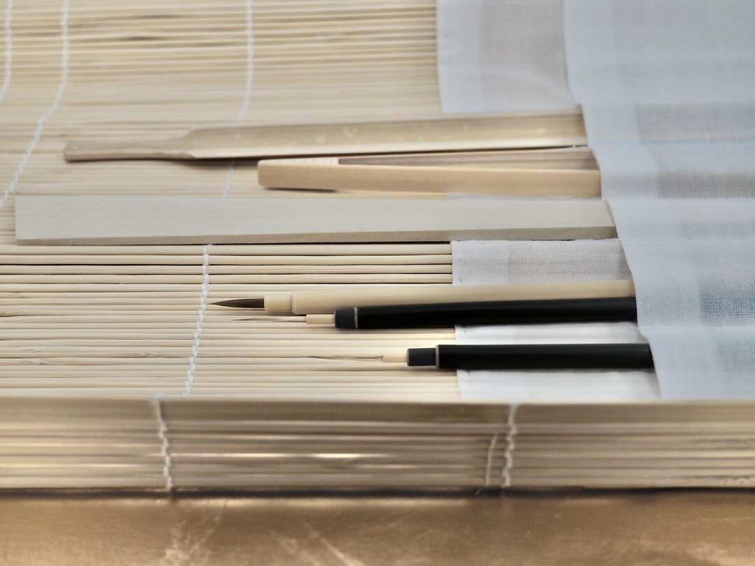 Traditional Japanese Kintsugi Supplies - Hand-crafted Bamboo Brush Roll ...