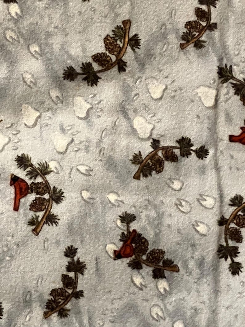 Flannel Winter Cardinal and Animals Track Set - Etsy