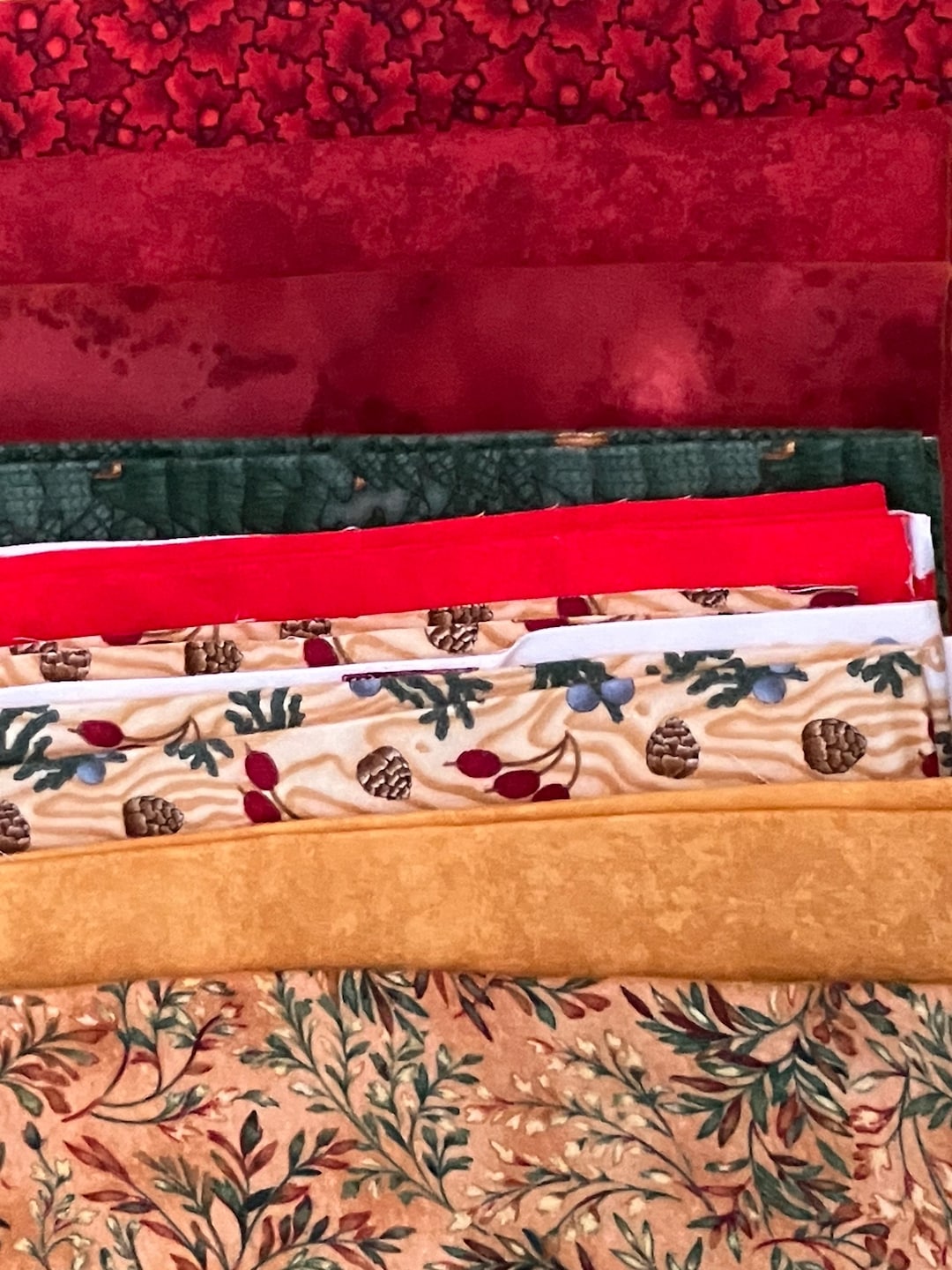 Flannel Fat Quarter Fabric Holiday Colors - Etsy