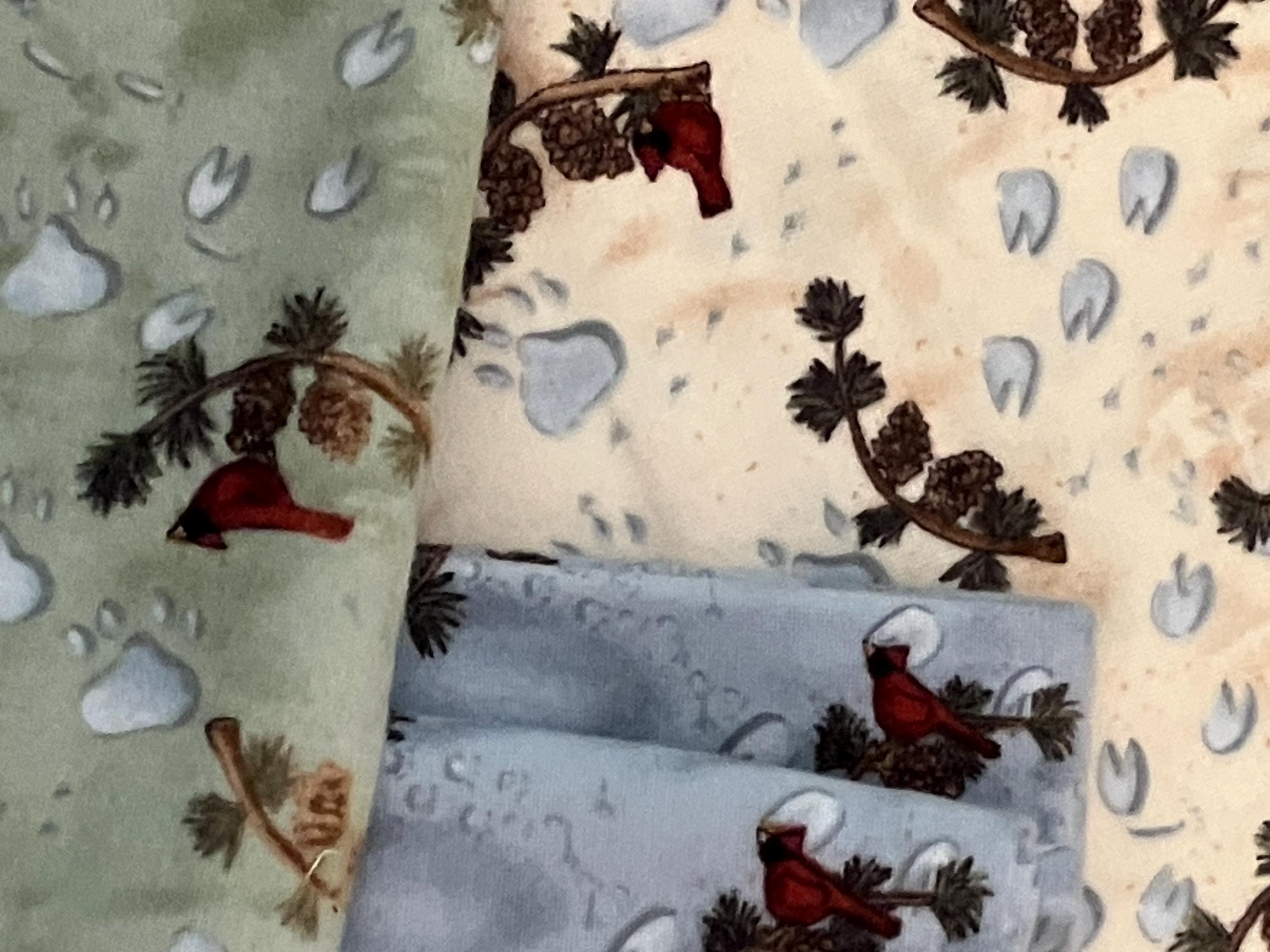 Flannel Winter Cardinal and Animals Track Set - Etsy