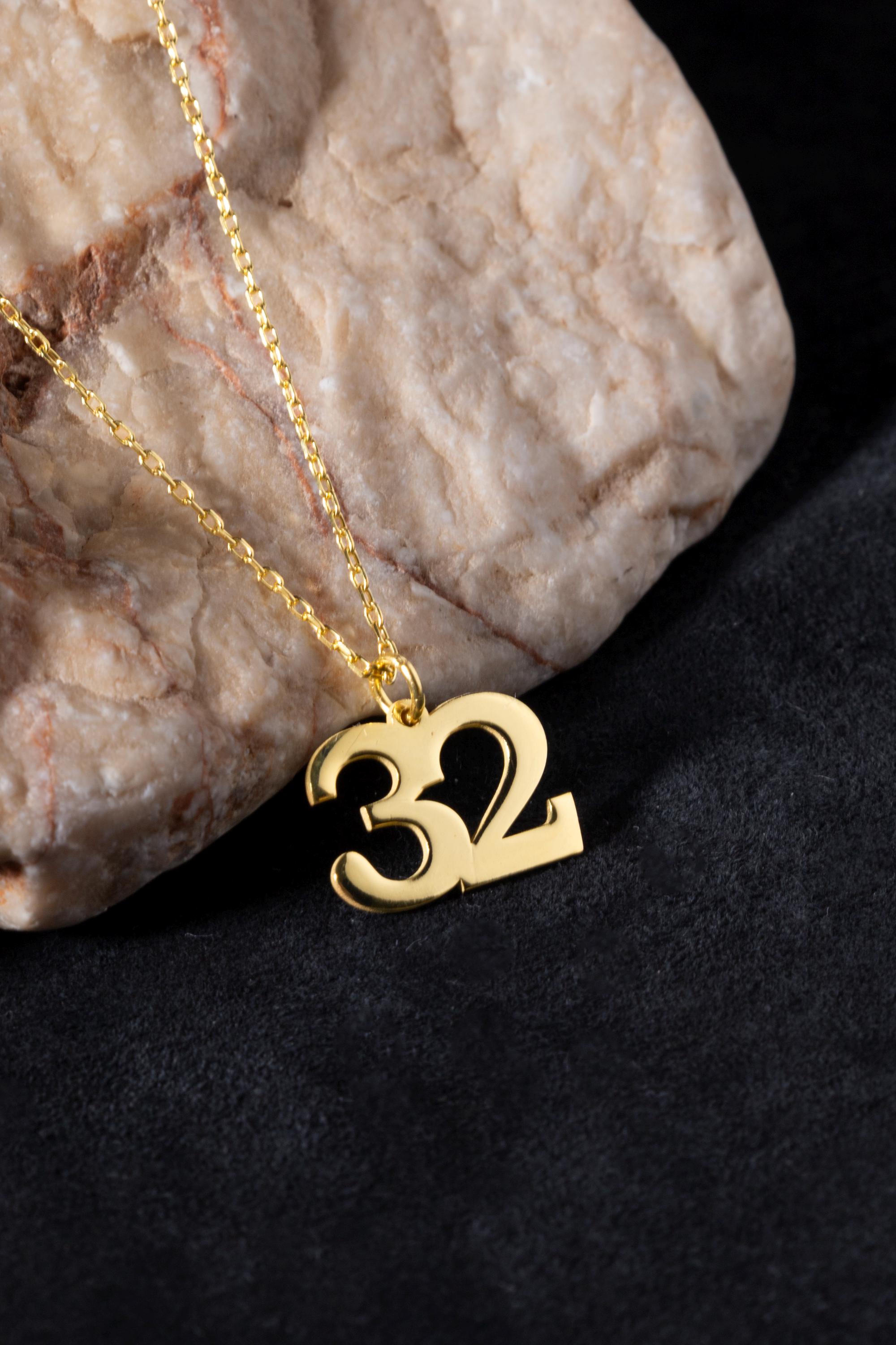 14K Solid Gold Lucky Number Charm: Angel Number Pendant - Etsy