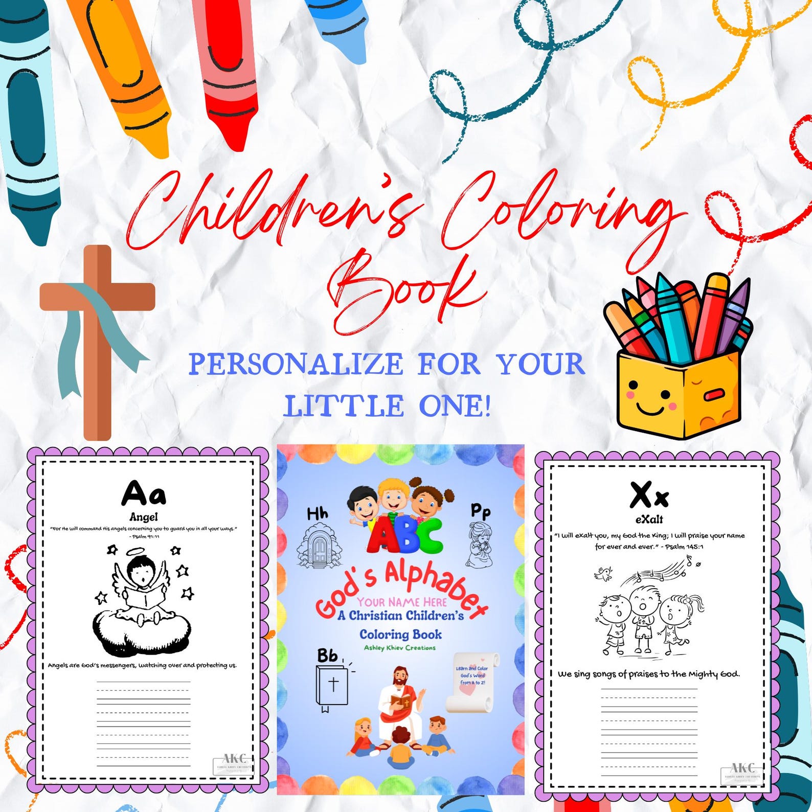 God’s Alphabet, Alphabet Coloring Book, Personalized Activity Book ...