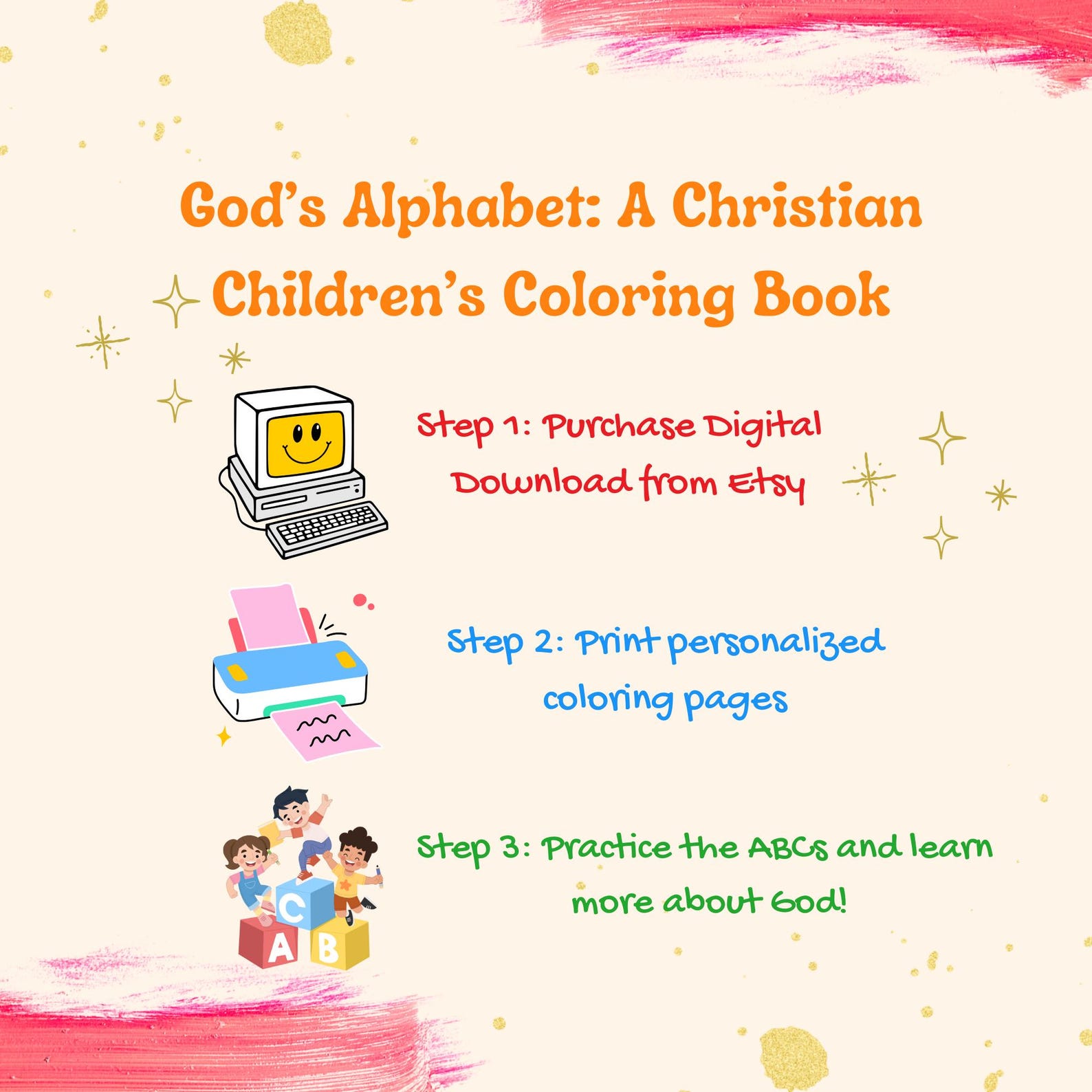 God’s Alphabet, Alphabet Coloring Book, Personalized Activity Book ...