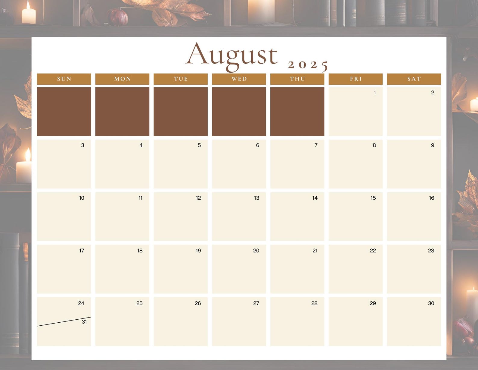 Yearly Printable Calendar, PDF, Digital Planner, Monthly Calendar ...