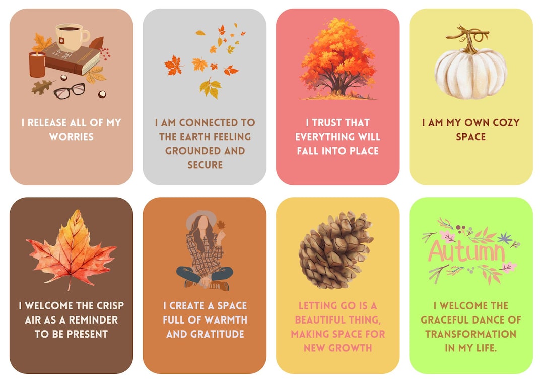 Affirmation Cards, Positive, Printable, Autumn, Fall, Kids, Children ...