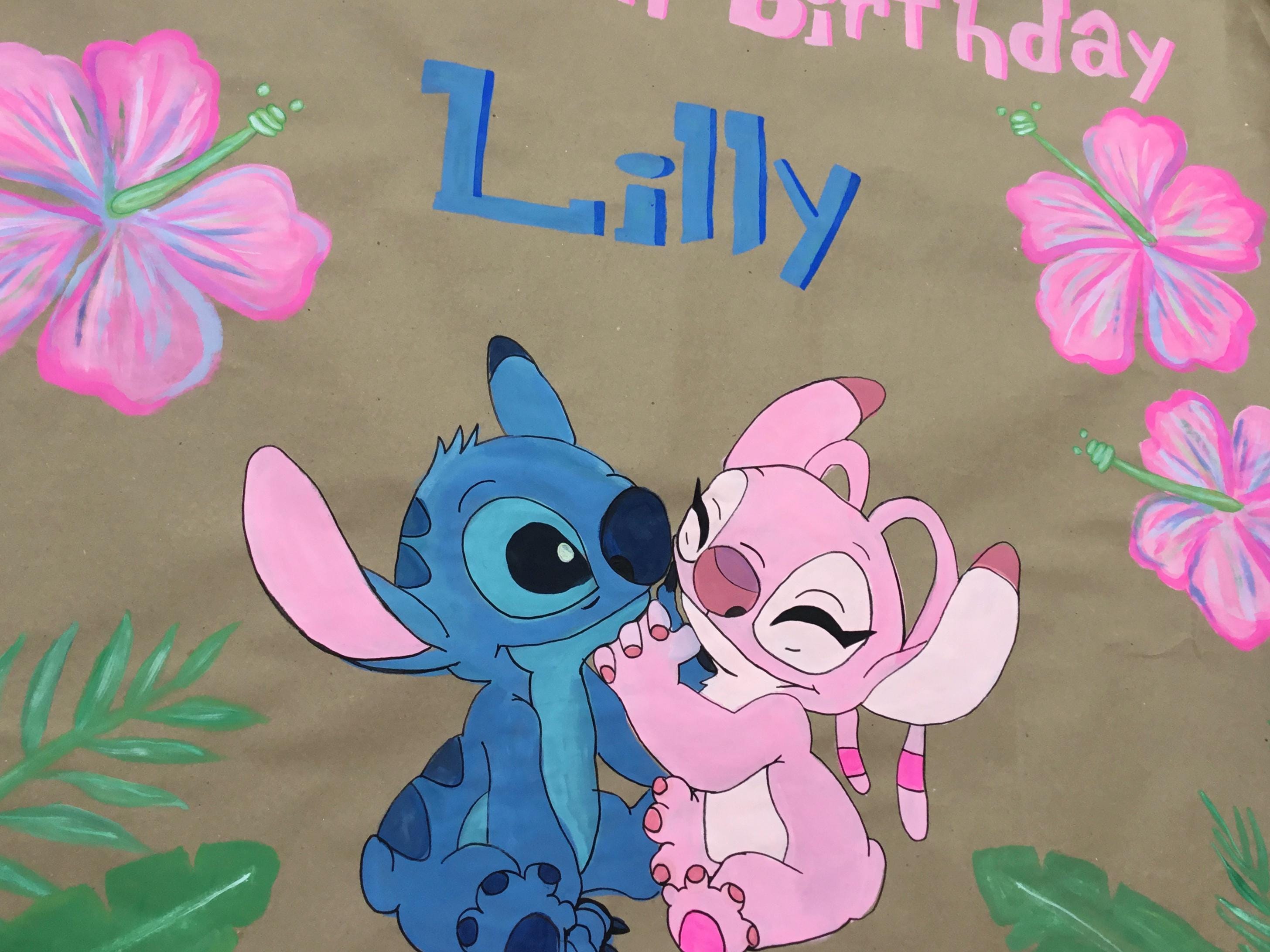 Stitch and Angel Painted Craft Paper Banner - Etsy