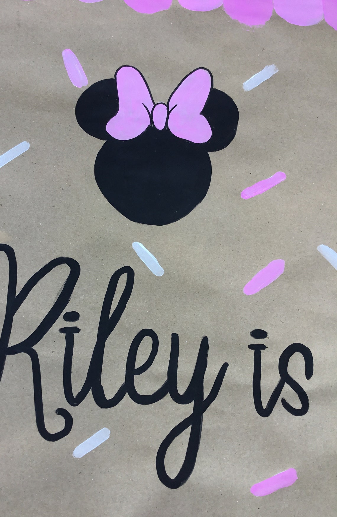 Minnie Mouse Mickey Mouse Custom Brown Butcher Craft Paper Banner ...