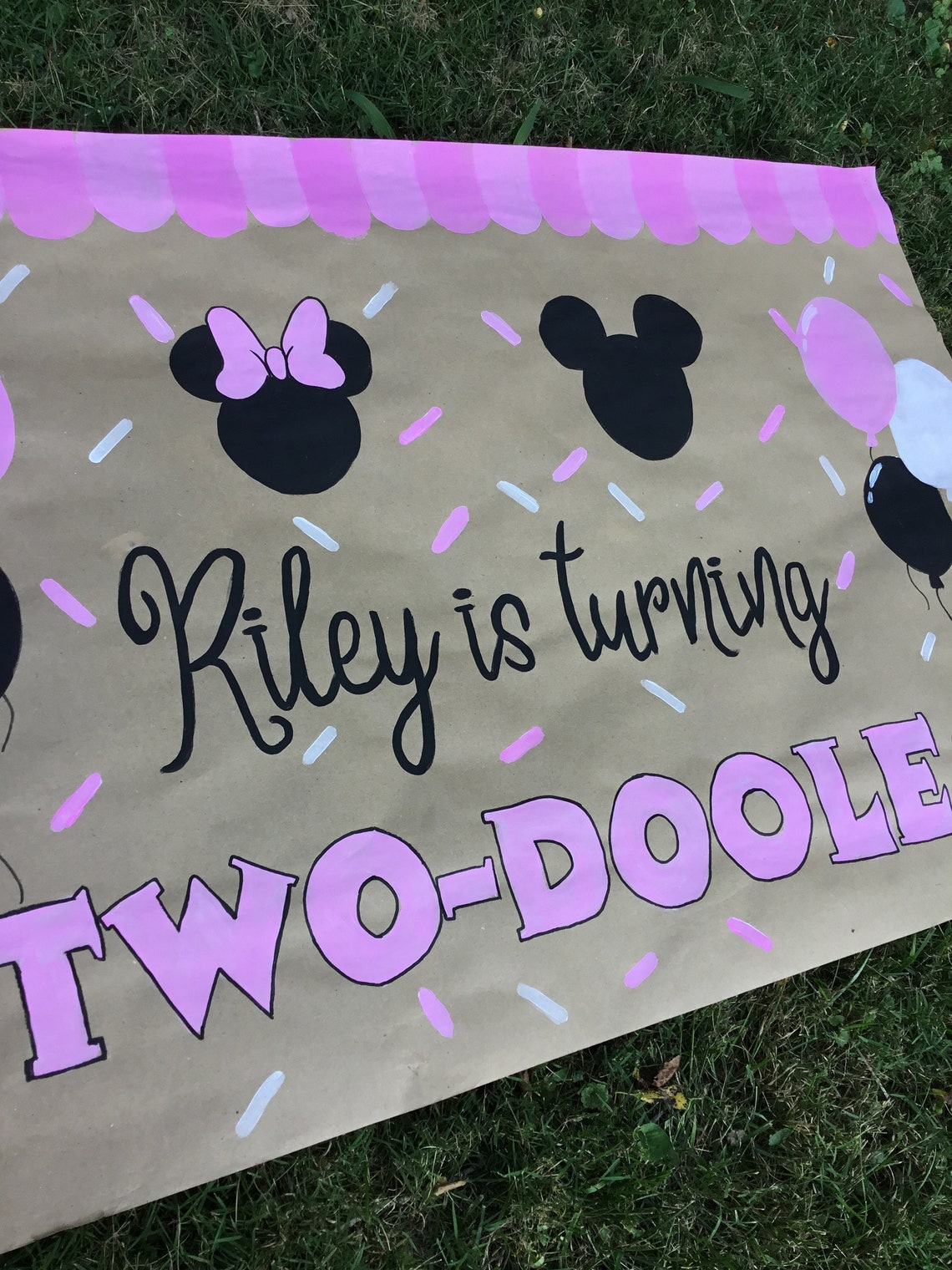 Minnie Mouse Mickey Mouse Custom Brown Butcher Craft Paper Banner ...