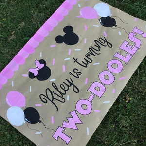 Minnie Mouse Mickey Mouse Custom Brown Butcher Craft Paper Banner ...