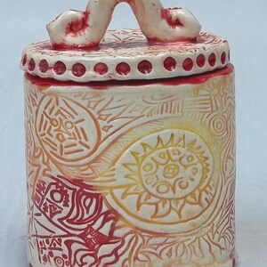 Small Ceramic Jar: Warm Colors - Etsy