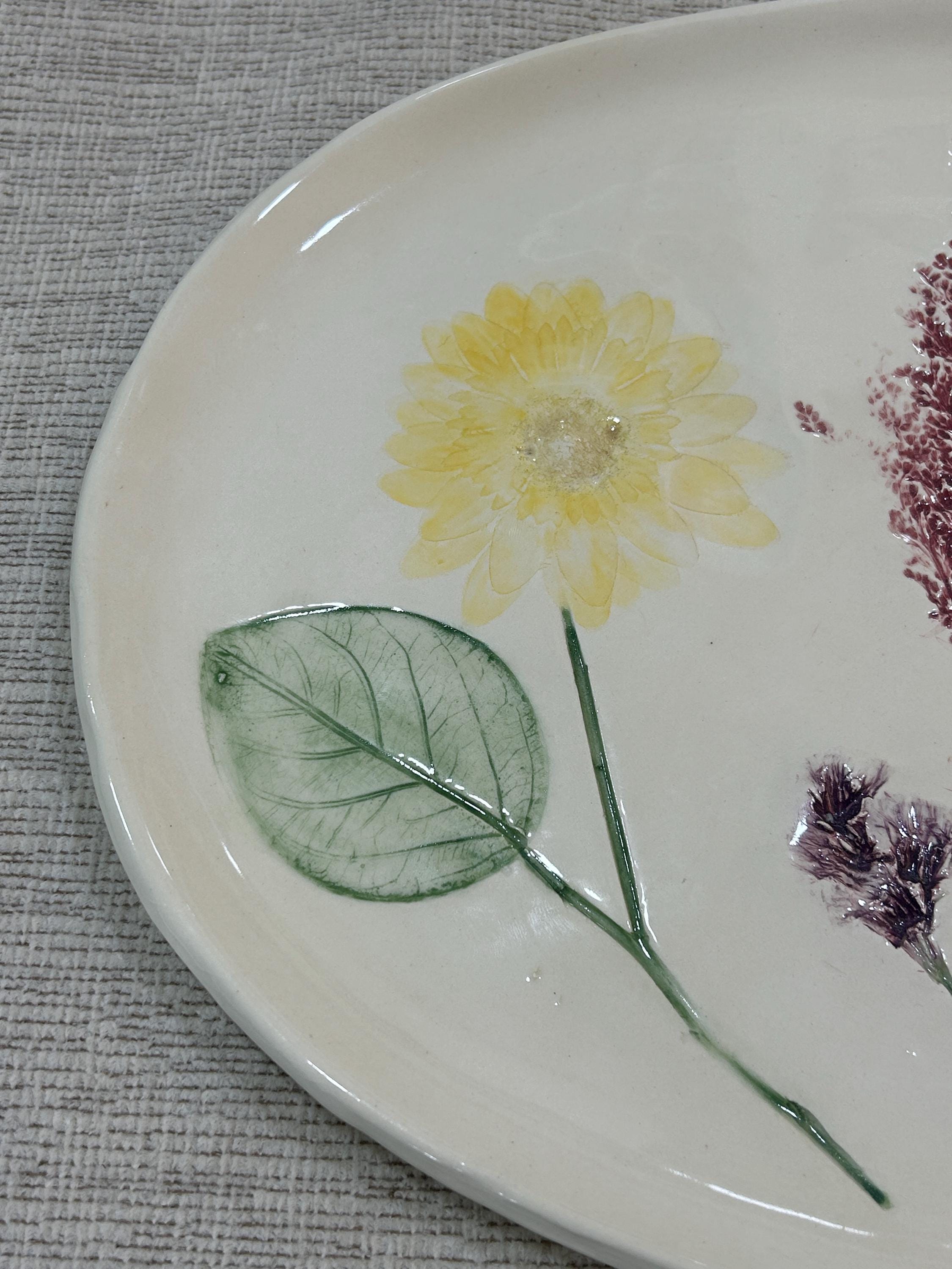 Serving Platter Ceramic Floral #1 - Etsy