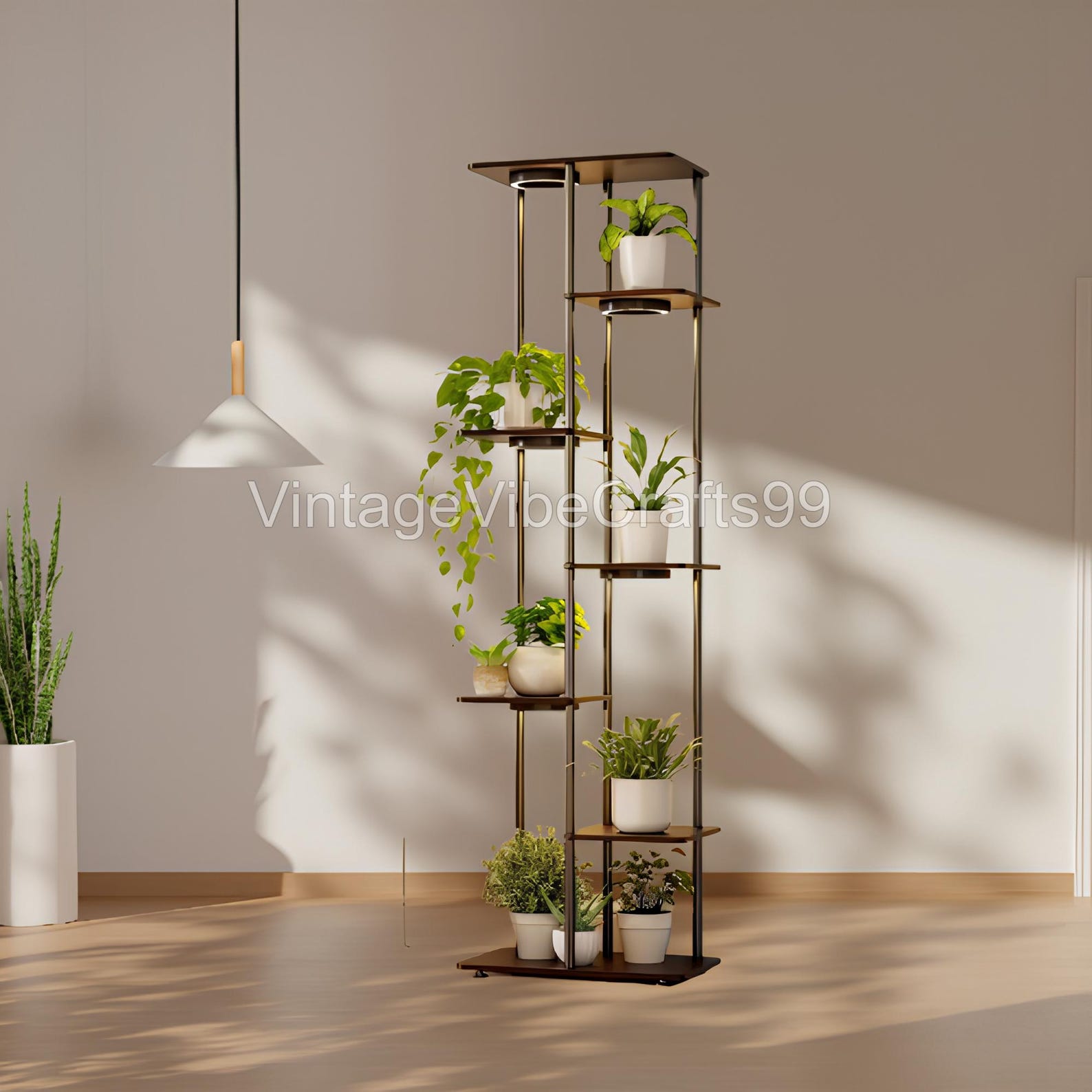 53'' High Wooden Plant Stand | Indoor Plant Stand | Tall Plant Stand ...