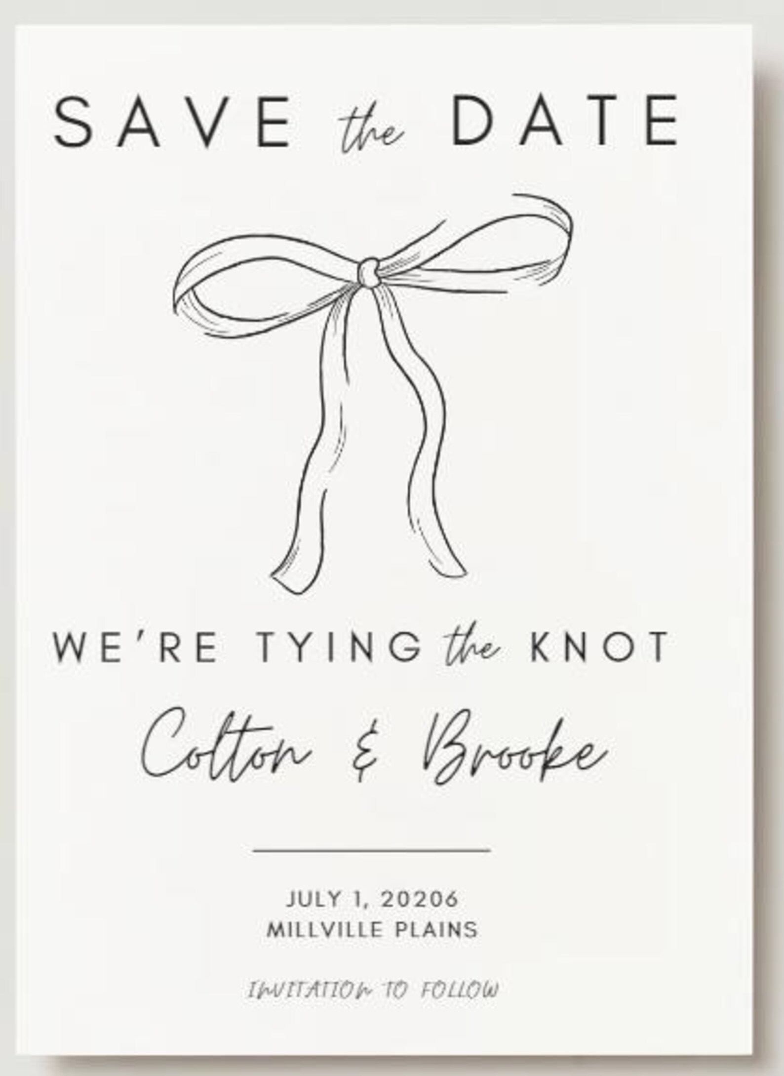 Tie the Knot, Digital Wedding Invitation Template, Instant Download ...