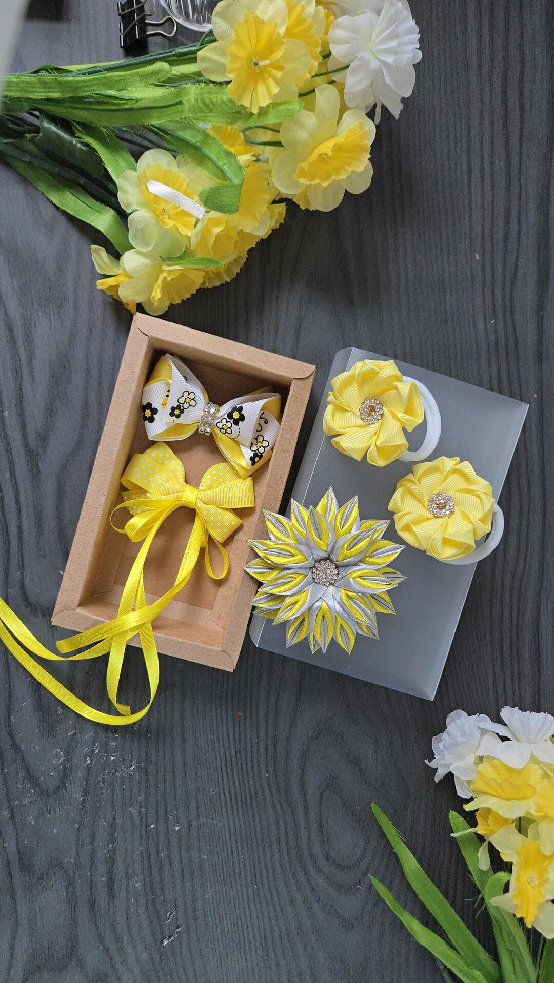 Stylish Yellow Hair Clips Combo Perfect for Gifting - Etsy