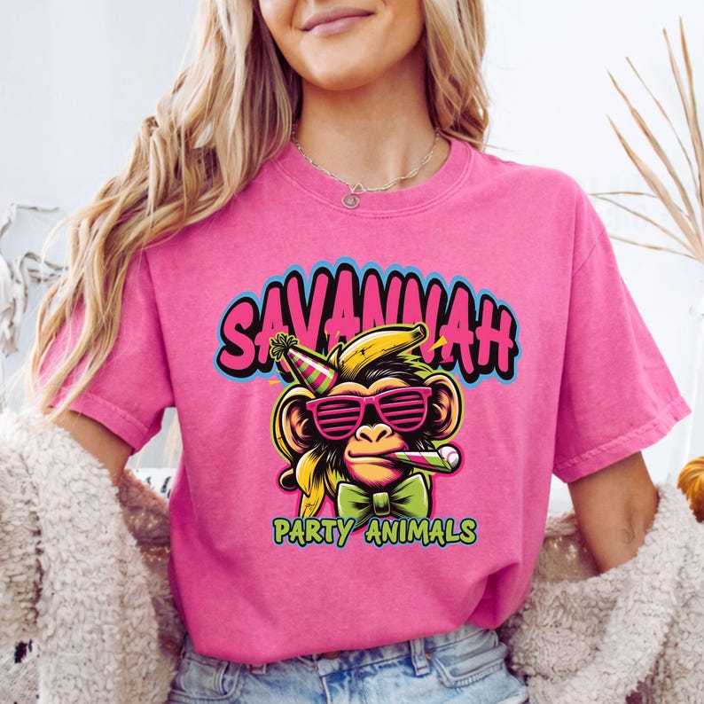 Comfort Colors Savannah Party Animals Shirt, Funny Baseball Banana ...