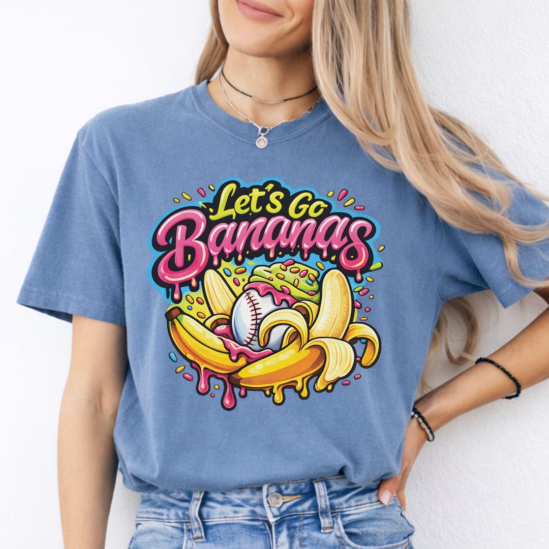 Let’s Go Bananas Baseball Shirt for Youth Shirt, Funny Baseball Banana ...