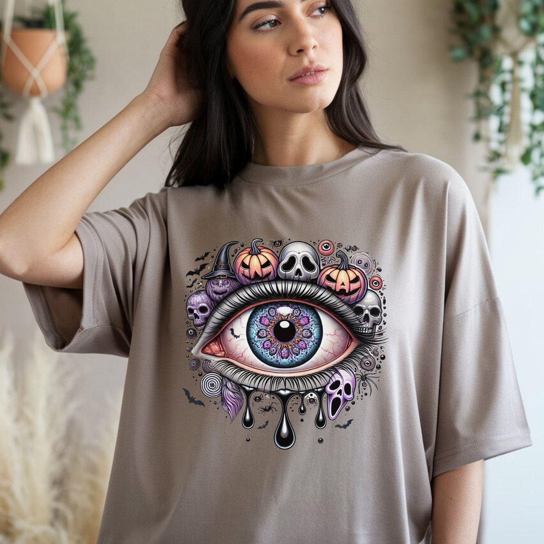 Black Evil Eye Shirt, Ghost Eyes Halloween T-shirt, Third Eye Graphic ...