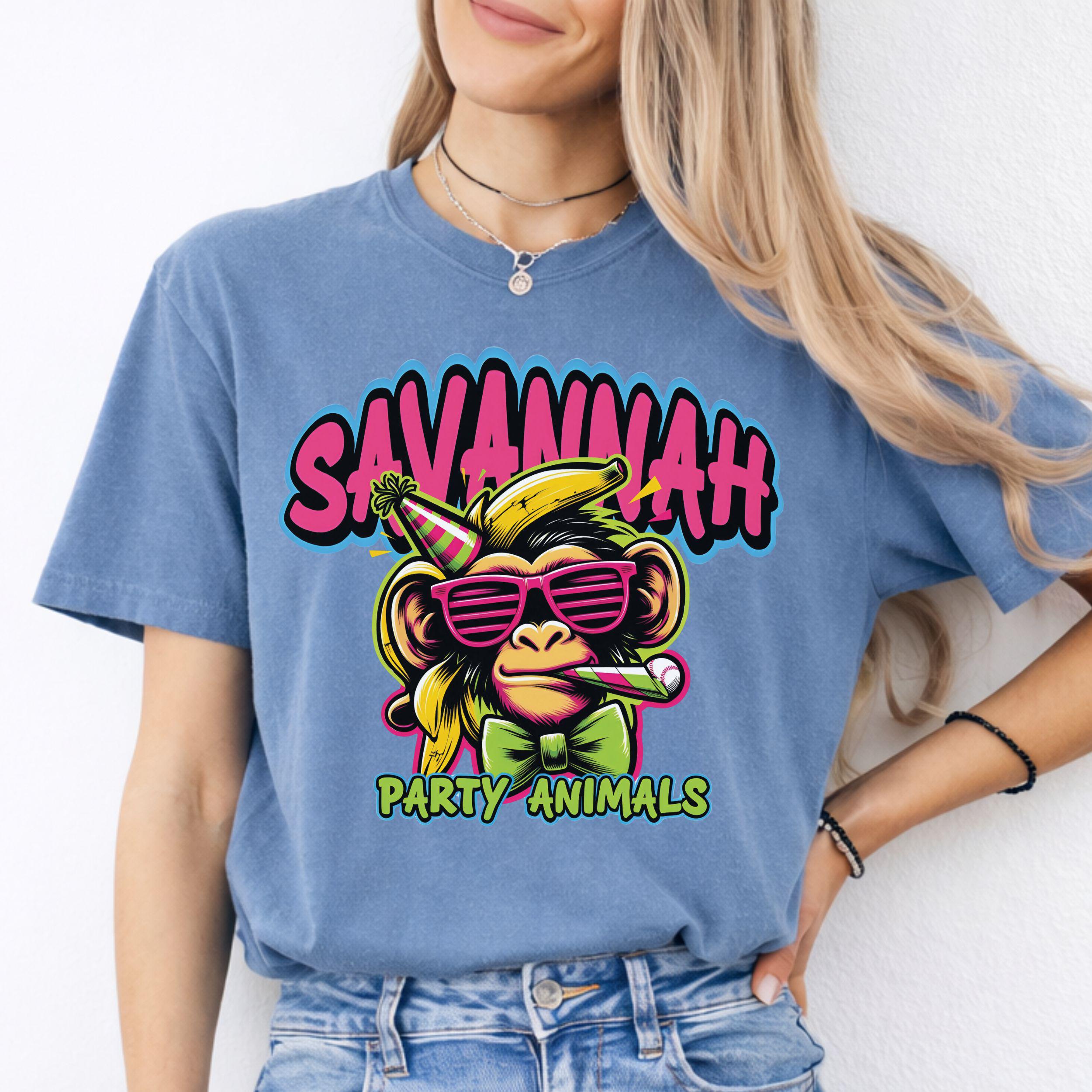Comfort Colors Savannah Party Animals Shirt, Funny Baseball Banana ...