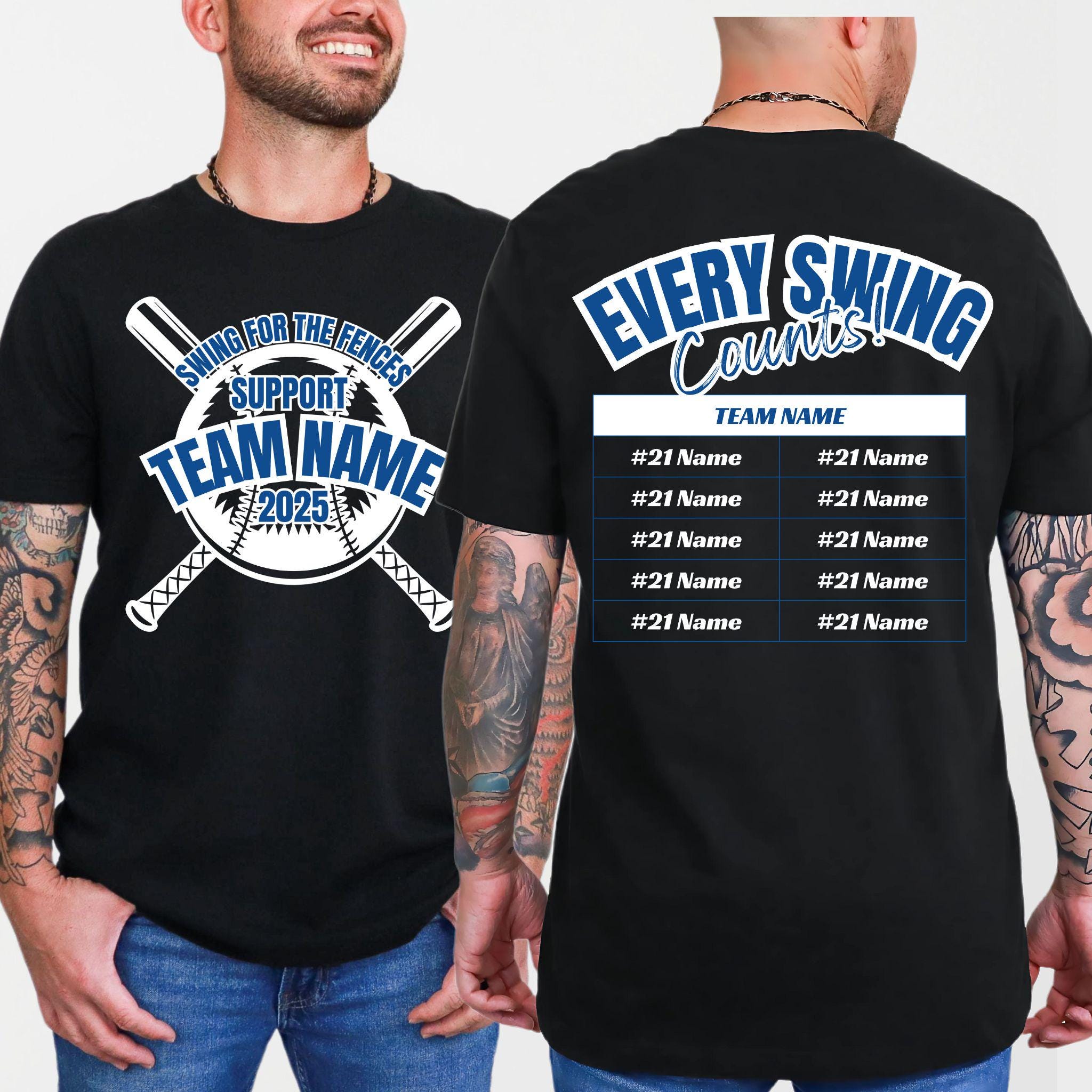 Personalized Baseball Fundraiser Shirt Support Our Team, Custom Sports ...