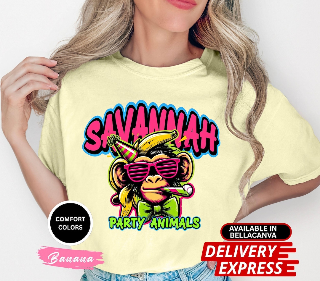 Comfort Colors Savannah Party Animals Shirt, Funny Baseball Banana ...