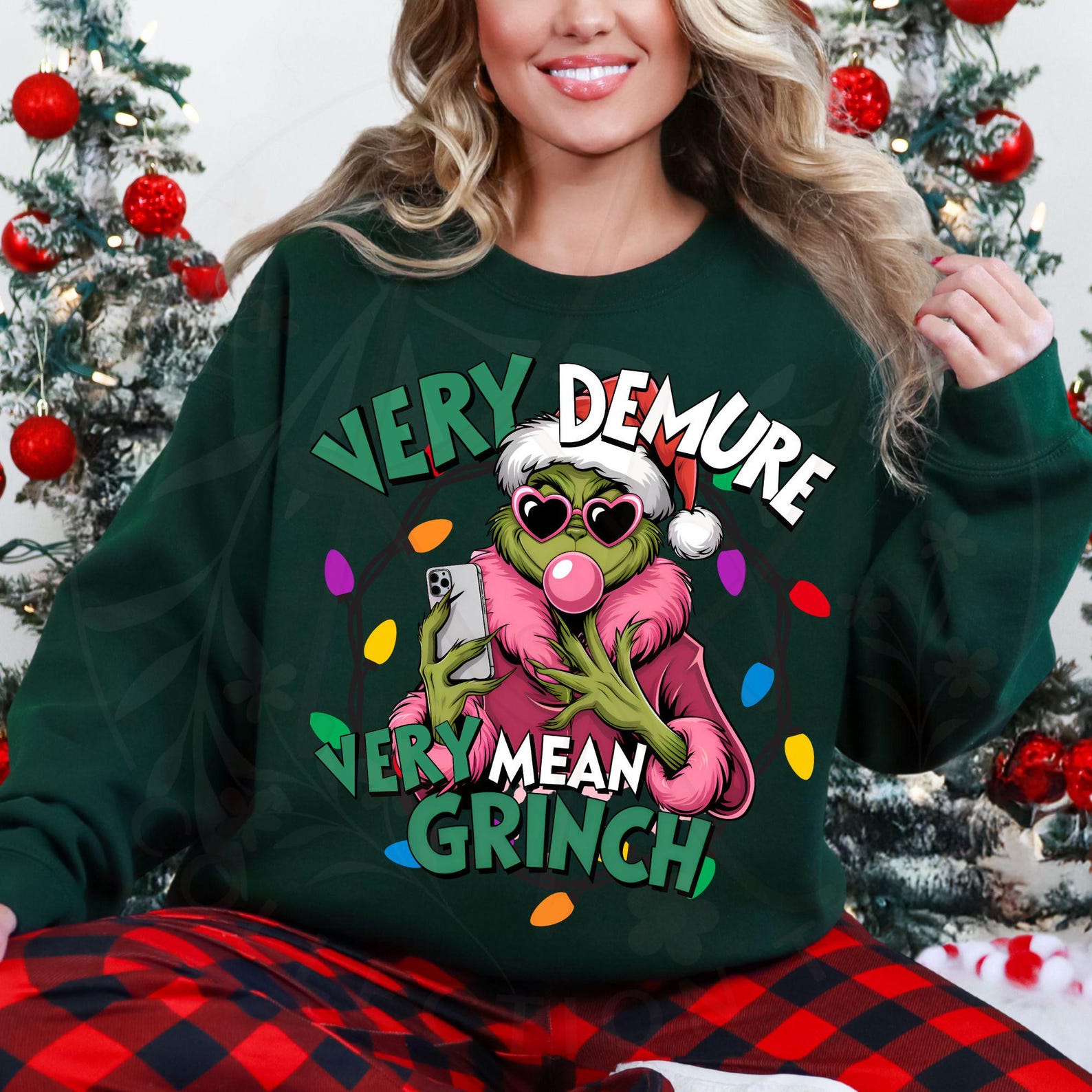 Very Demure Very Mean Grinch PNG, Christmas Grinch PNG, Pink Christmas ...
