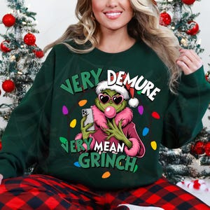 Very Demure Very Mean Grinch PNG, Christmas Grinch PNG, Pink Christmas ...